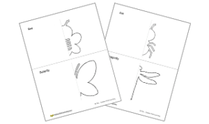 Free Paper Cutting Activity Template for Kids | Insect Shapes