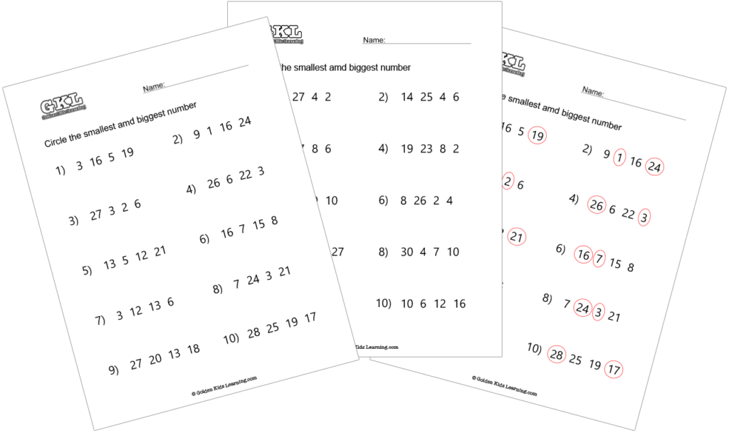 Free Learning Number Worksheets for Kindergarten | Golden Kids