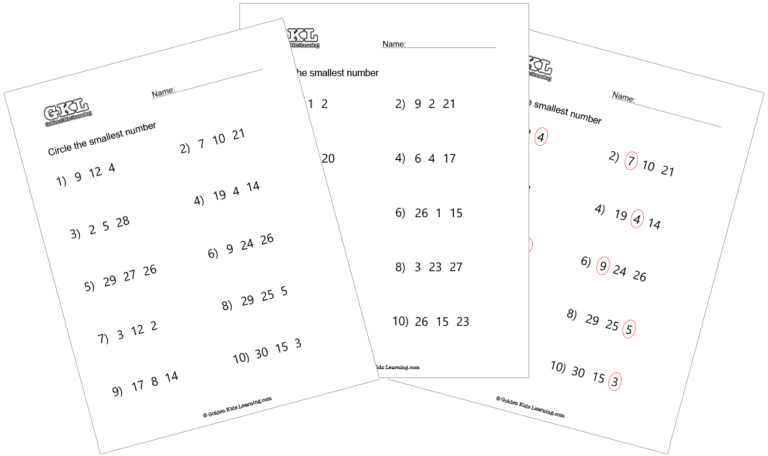 Free Learning Number Worksheets for Kindergarten | Golden Kids